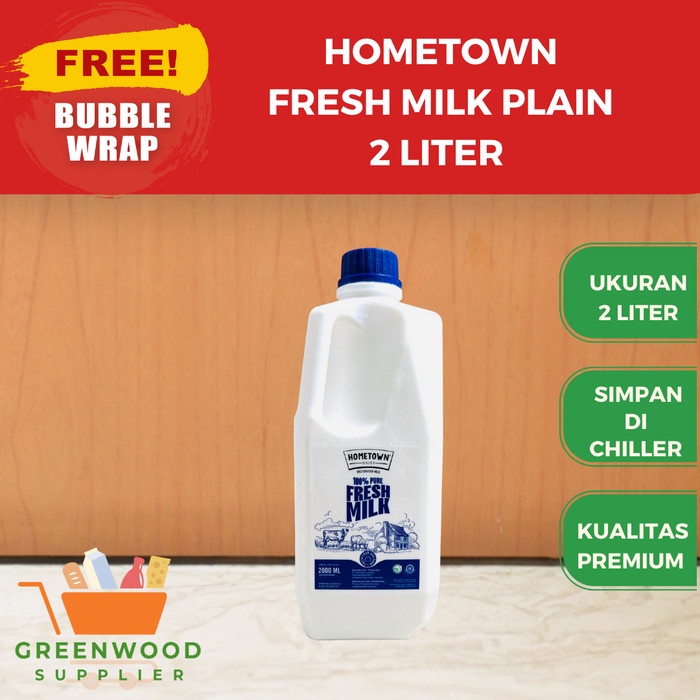 Jual Hometown Fresh Milk Plain / Susu Segar - 2 Liter | Shopee Indonesia