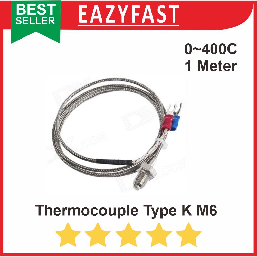 Jual Thermocouple Type K Probe Sensor Suhu Tinggi Panas High Temp m6 ...