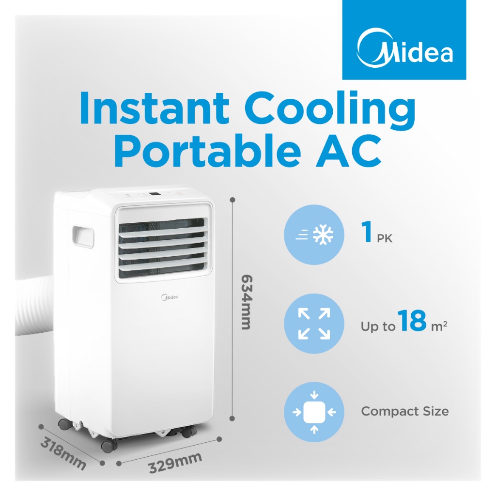 Jual AC PORTABLE MIDEA 0.5PK MPHA05CRN7 MIDEA AC PORTABLE 0.5 PK ...