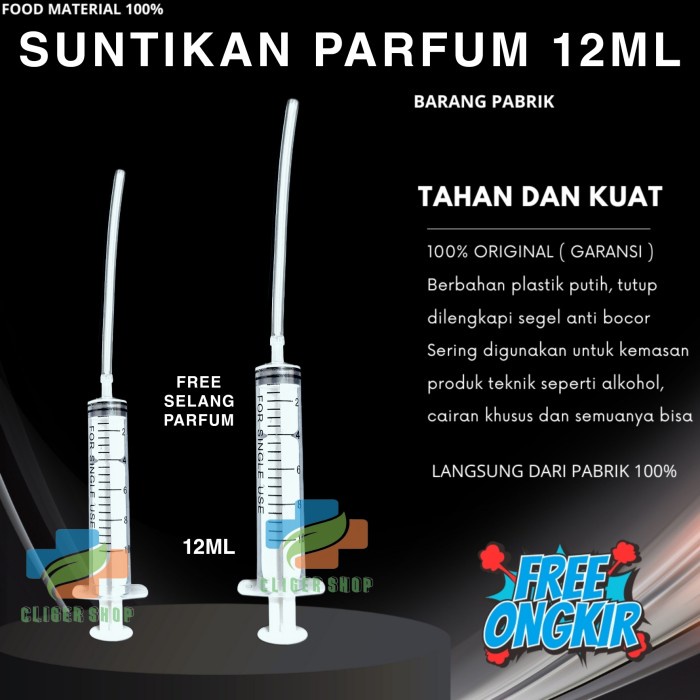 Jual SUNTIKAN 12ML FOOD QUALITY FREE SELANG / SUNTIKAN PARFUM, MINYAK ...