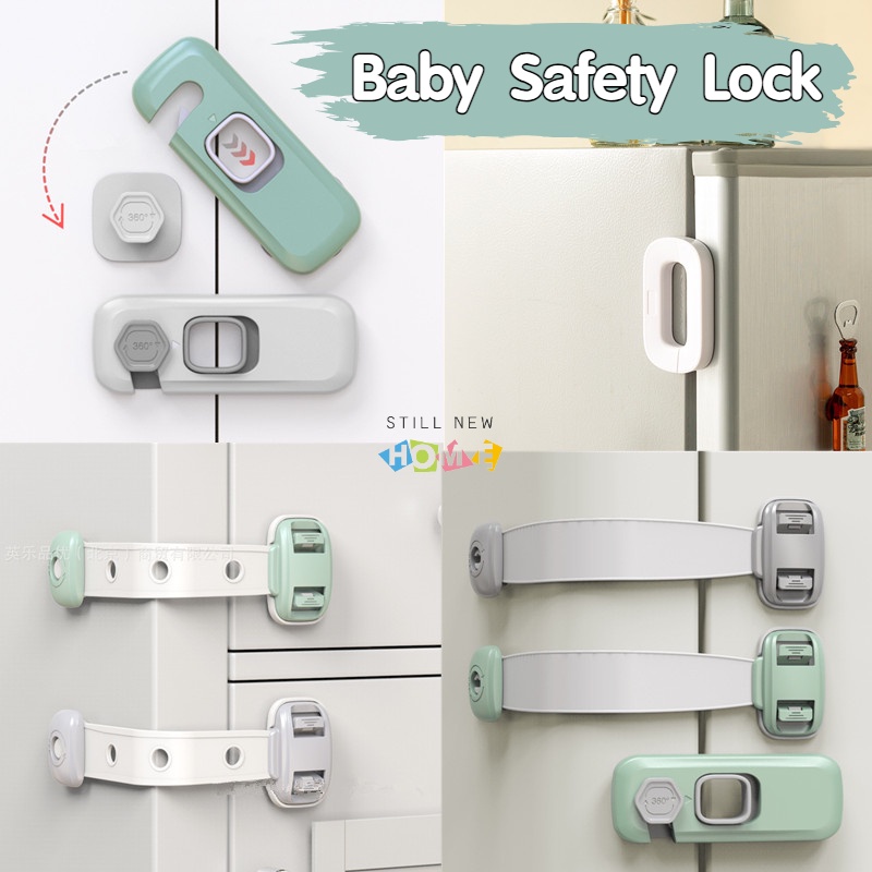 Jual Baby Safety Lock / Double Button Safety Lock Plastic Refrigerator ...