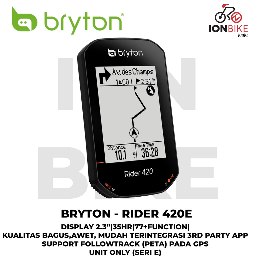 Jual Speedometer Bryton Rider 420E 420 E Support CADENCE HR GPS ...
