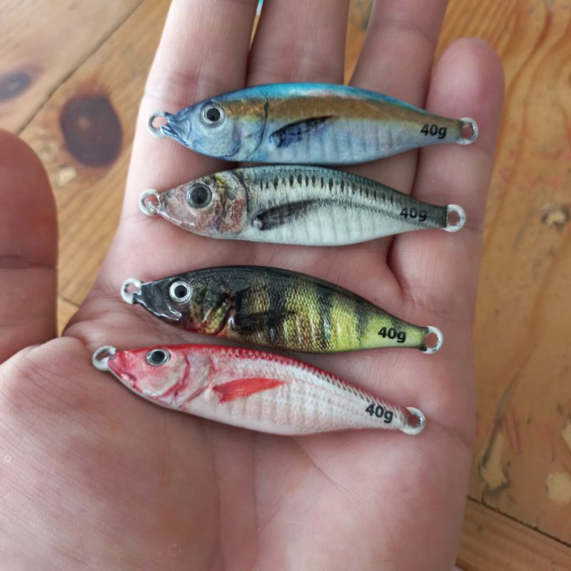 Jual umpan jigging timah 40 60 80 gram metal jig bionik realistik full ...