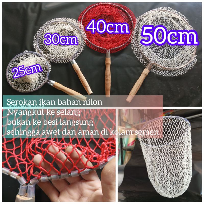Jual Serokan Ikan Besar Jaring Ikan Nilon Seser Serok Ikan Saringan ...
