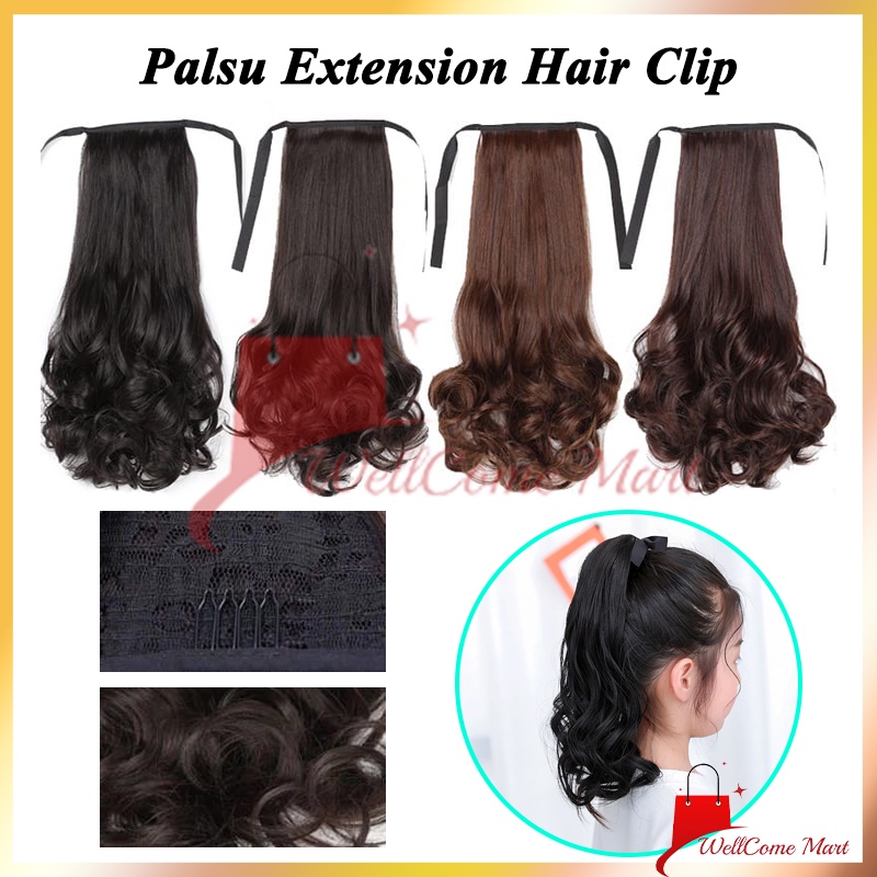 Jual Palsu Extension Hair Clip / Ikat Rambut Ekor Kuda / Rambut Wig Ekor Kuda Tie Pony Tail ...