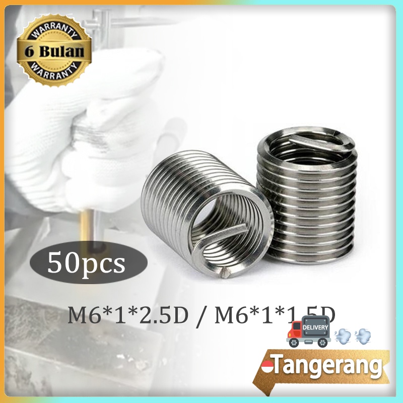 Jual 50PCS Recoil Helicoil M6 M6*1.0*1.5D / M6*1.0*2.5D Thread Repair Insert Kit Recoil Baut ...