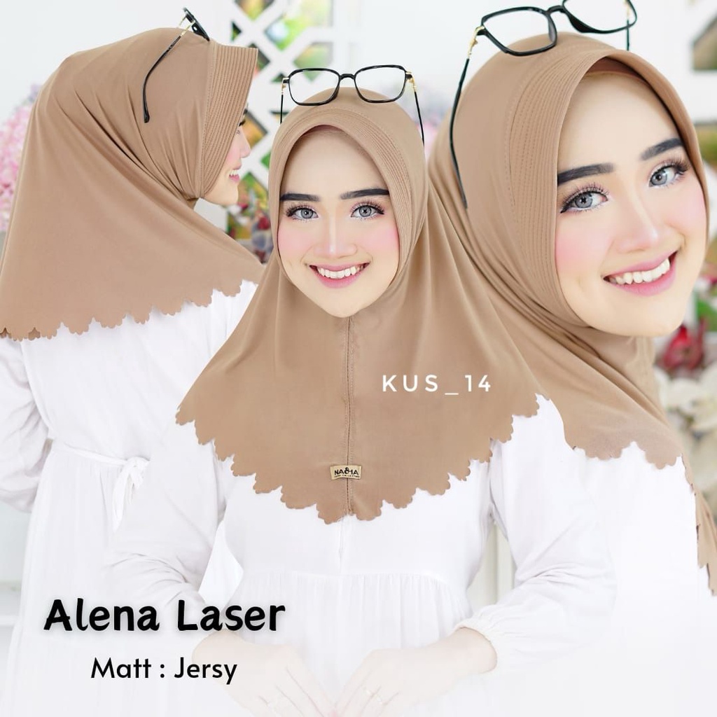 Jual Hijab Instan Bergo Alena laser Ped Dewasa | Shopee Indonesia