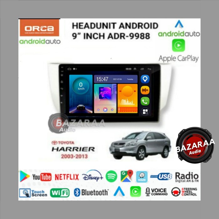 Jual Head Unit Android ORCA 9 Inch HARRIER 2003 - 2013 New Standard ...