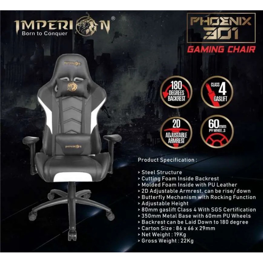 Jual Imperion Phoenix 301 Gaming Chair Kursi Gaming [ ORIGINAL ...