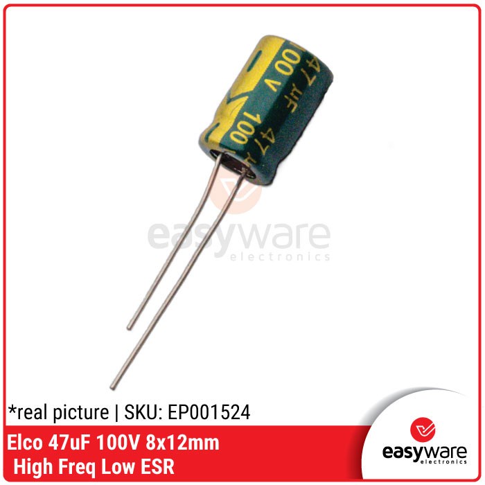 Jual Elco 47uF 100V 8x12mm Electrolytic Capacitor Elko High Freq Low ...