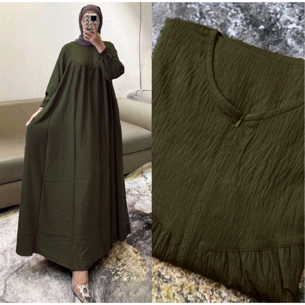 Jual NEW PRODUK!! GAMIS POLOS VIRAL BAHAN CRINKLE AIRFLOW / GAMIS ...