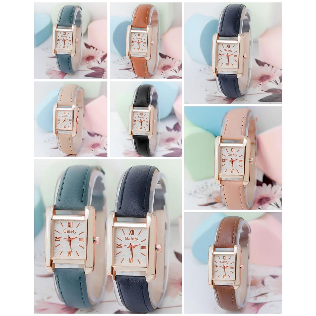 Jual WBS Jam Tangan Wanita Pria Couple Polos Casual Dial Segi Fashion ...