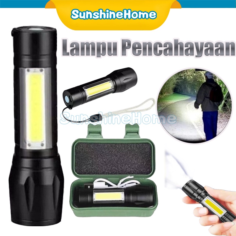 Jual Senter Mini Xpe Cob Zoom Super Terang Swat Police Rechargeable ...