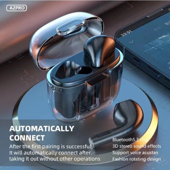 Jual Headset Earphone Airpods Earpods Bluetooth Wireless TWS A2 PRO BT ...