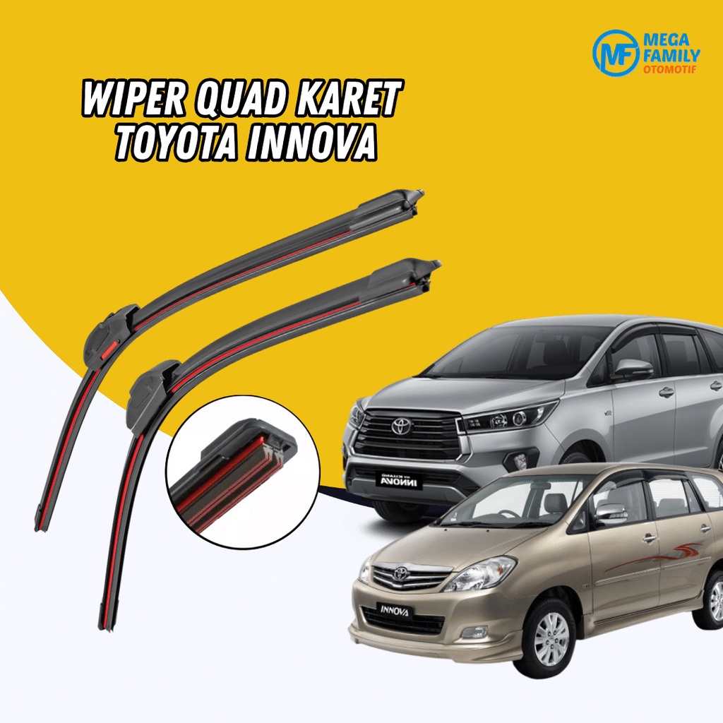 Jual Wiper Mobil Kijang Innova / All New Innova / Reborn Frameless Quad Blade 4 Karet Sepasang ...