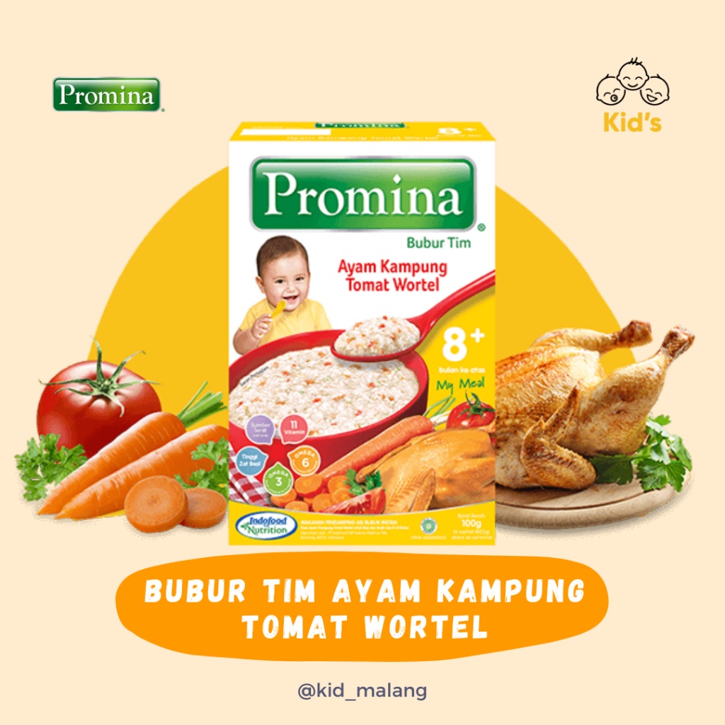 Jual PROMINA BUBUR TIM AYAM KAMPUNG TOMAT WORTEL 100GR | Shopee Indonesia