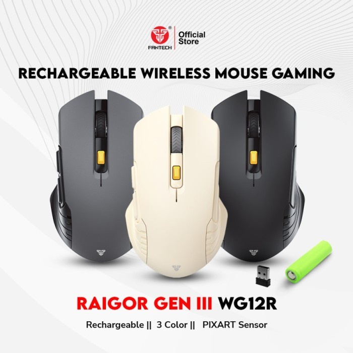 Jual FANTECH MOUSE WIRELESS GAMING RAIGOR GEN III WG12R RECHARGEABLE ...
