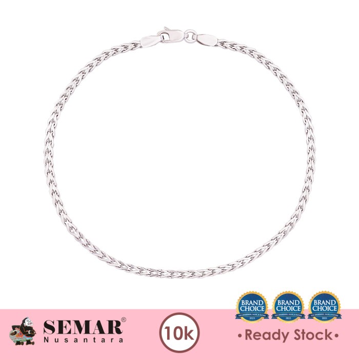 Jual Gelang Emas Rantai Sarah White Gold 10K Semar Nusantara | Shopee ...