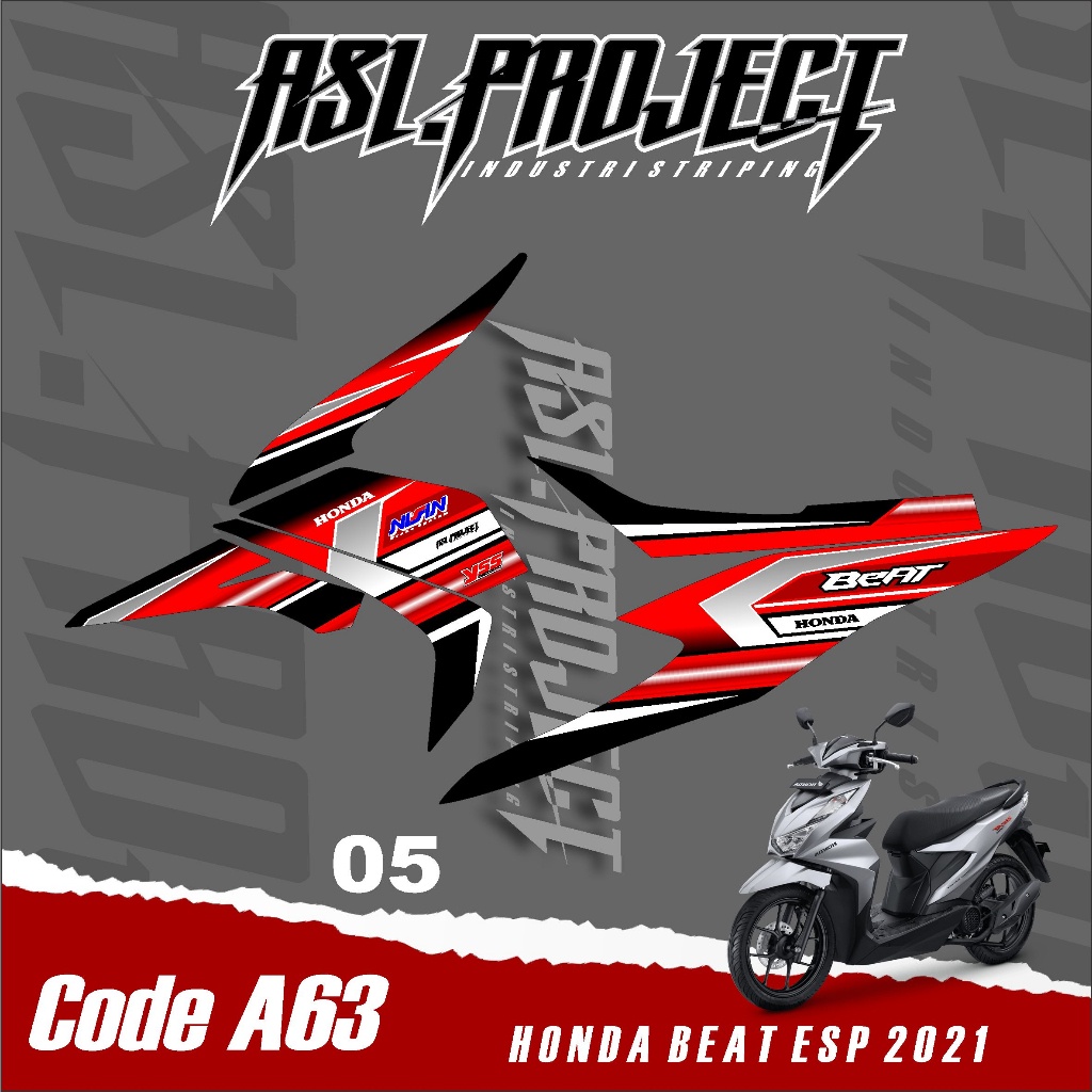 Jual STRIPING AS A63 DECAL STRIPING HONDA BEAT ESP TAHUN 2021 -Stiker ...