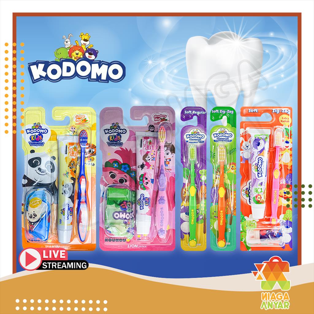 Jual NAS KODOMO Sikat Gigi Anak Reguler 2in1 / Kid Toothbrush Soft Regular / Tooth Brush Zig Zag ...