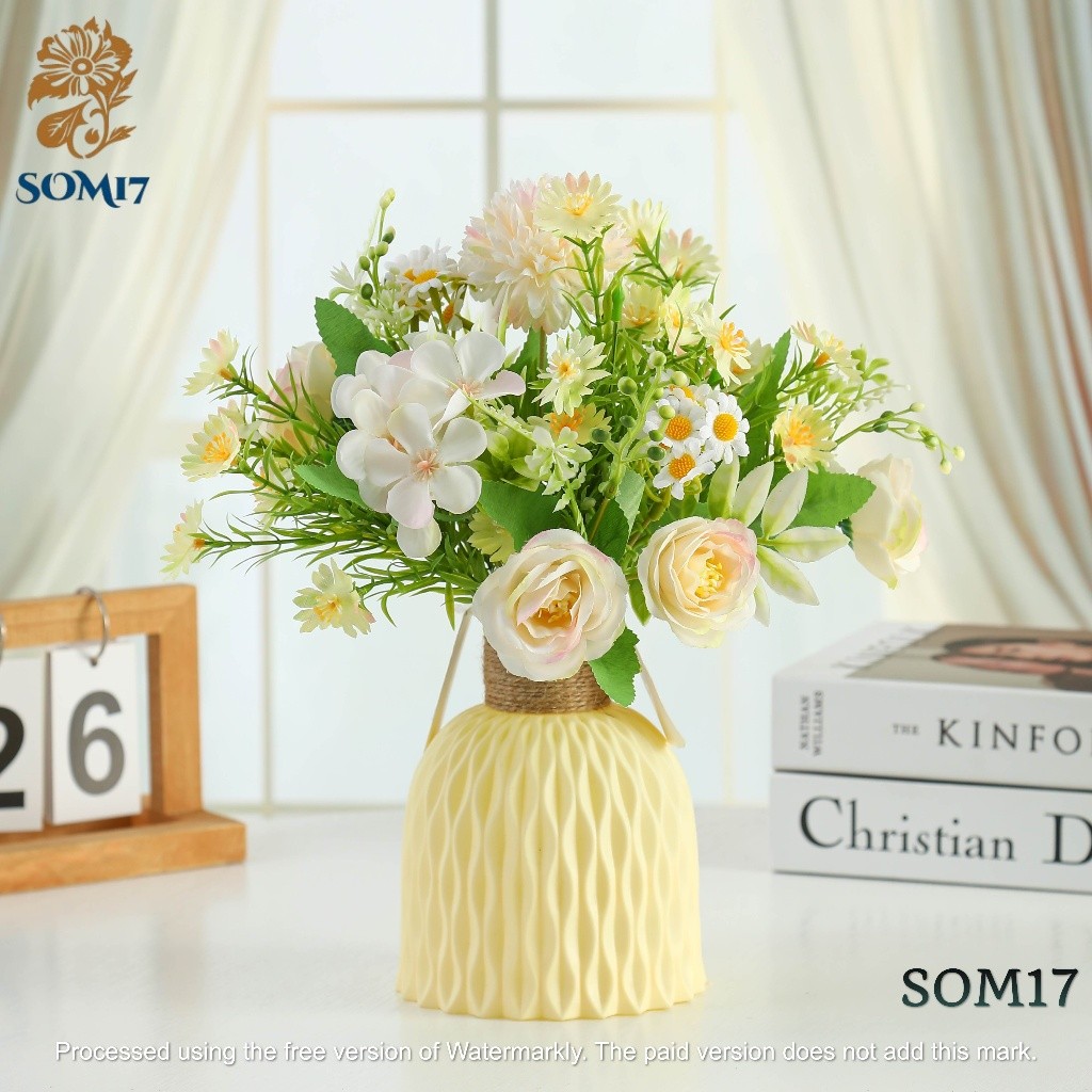 Jual FLOWER Set Bunga Aesthetic Termasuk Plastic Vas Bunga Hias ...