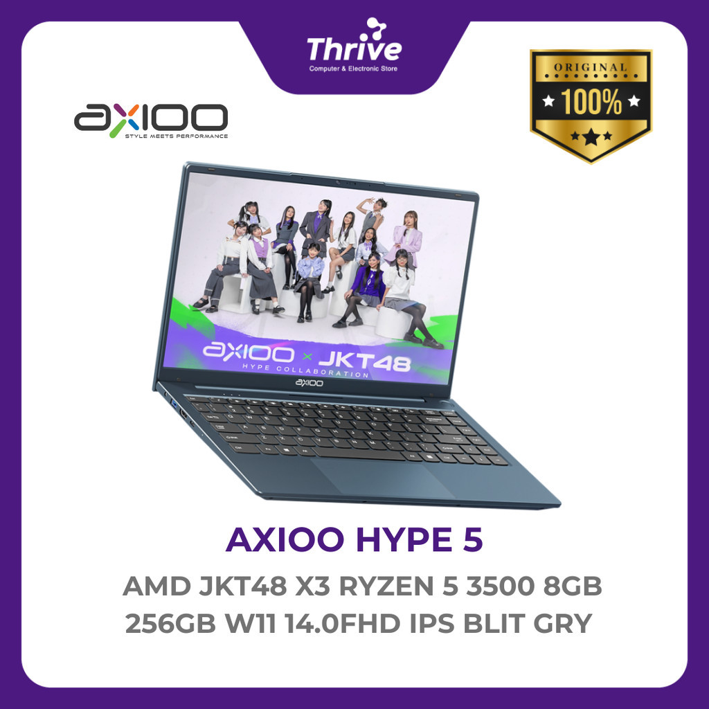 Jual AXIOO HYPE 5 AMD JKT48 X3 RYZEN 5 3500 8GB 256GB DOS 14.0FHD IPS BLIT GRY | Shopee Indonesia