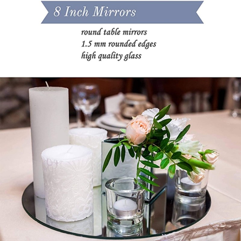 Jual Round Acrylic Mirror Tray 8inch Circle Mirror Plate Decor ...