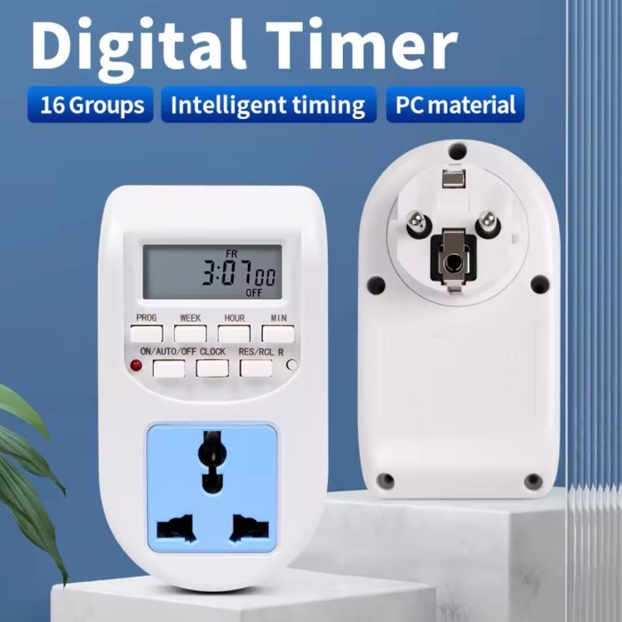 Jual Programmable Digital Timer Switch Weekly Stop Kontak Minggu 16 Program | Shopee Indonesia