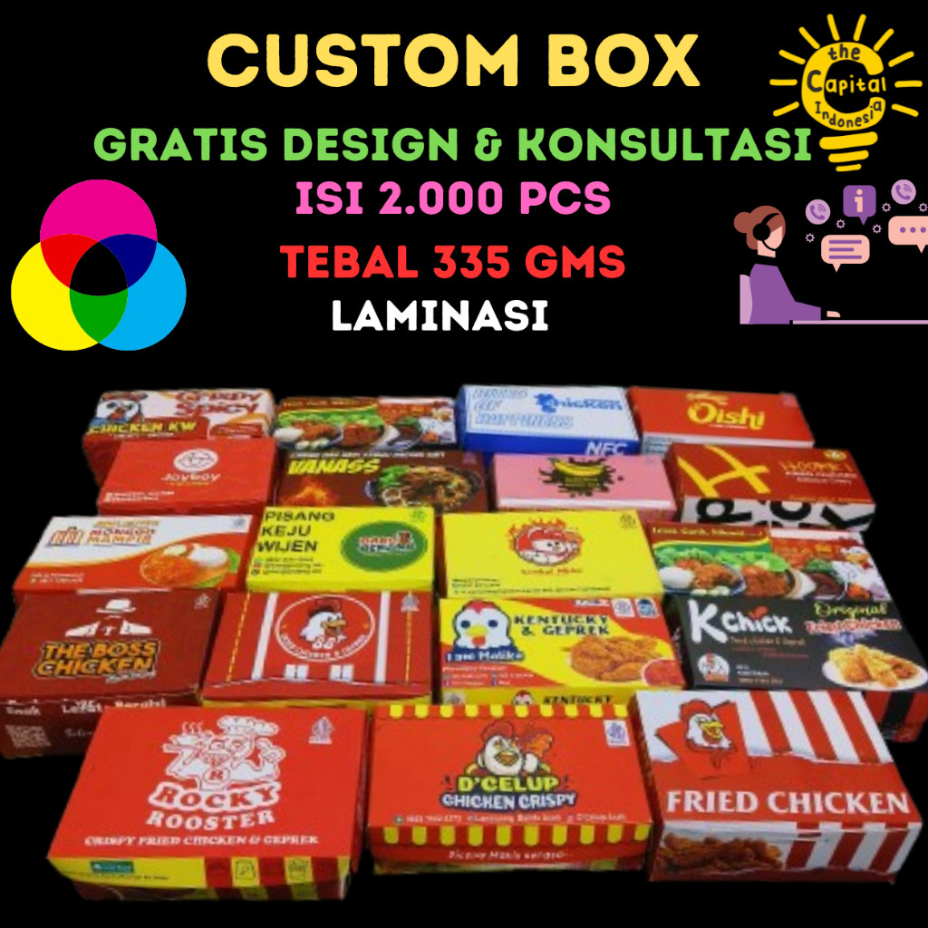 Jual CUSTOM LOGO BRAND BOX FRIED CHICKEN isi 2.000pcs KFC DbestO D ...