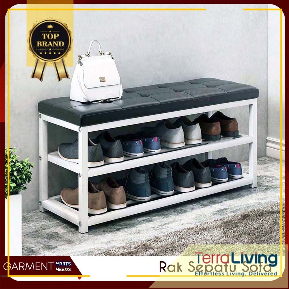 Jual Rak Sepatu Duduk Sofa Besi Tempat Pakai Sandal Ruang Tamu Kokoh ...
