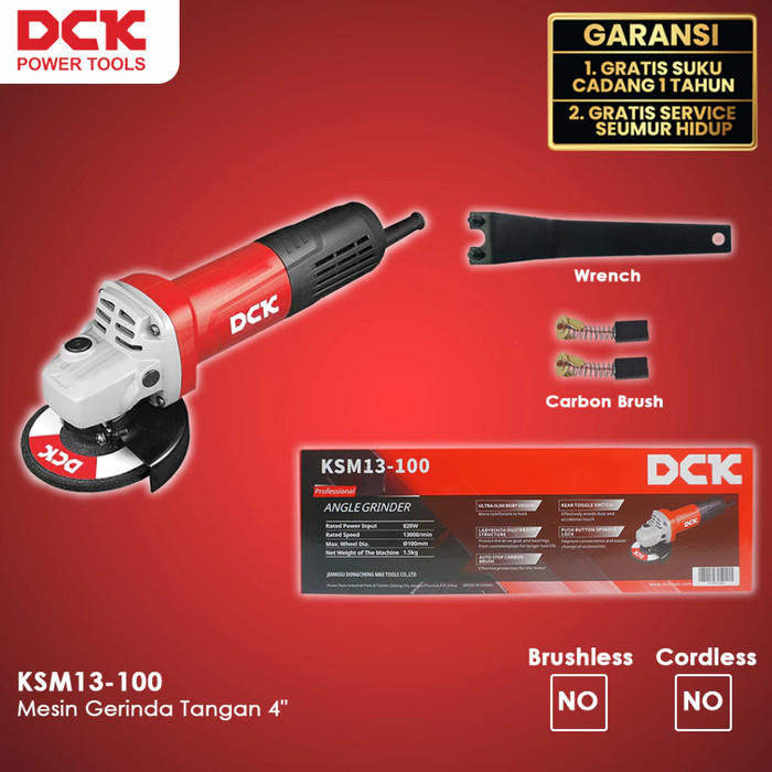 Jual Mesin Gerinda Tangan - DCK KSM13-100 Angle Grinder 4" KSM 13 100 [4 Inch] | Shopee Indonesia