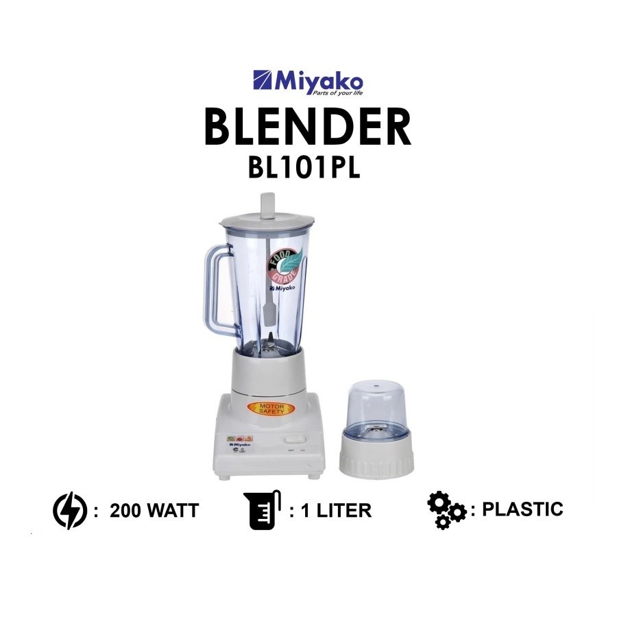 Jual Miyako BL101PL Blender Plastik Satu Liter 2in1 200 Watt Satu Liter ...