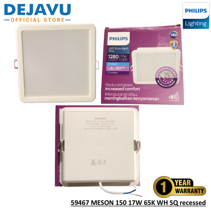 Jual Lampu Downlight LED 59467 MESON 150 17W 65K WH SQ recessed ...