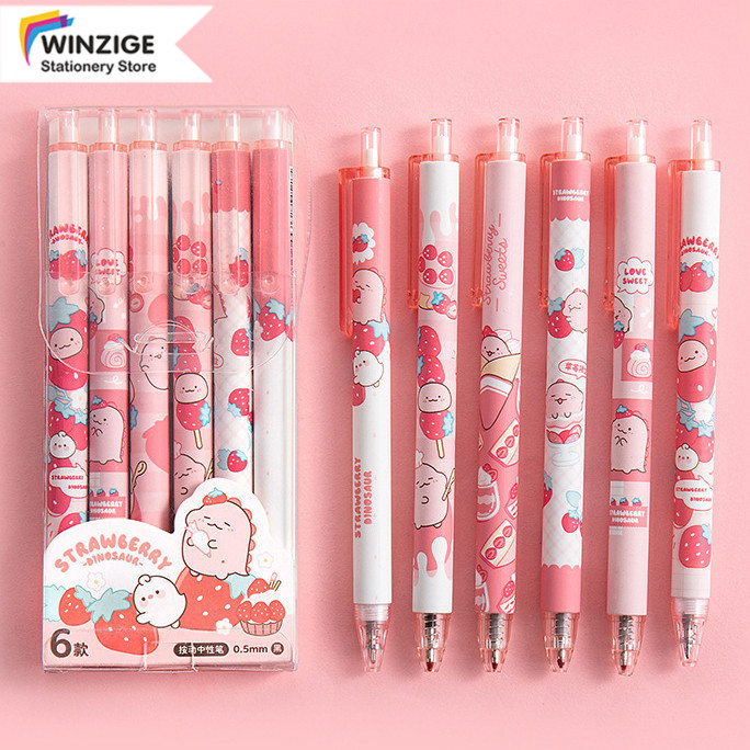 Jual Winzige 6pcs pulpen gel set 0.5mm pulpen aesthetic pena pen lucu ...