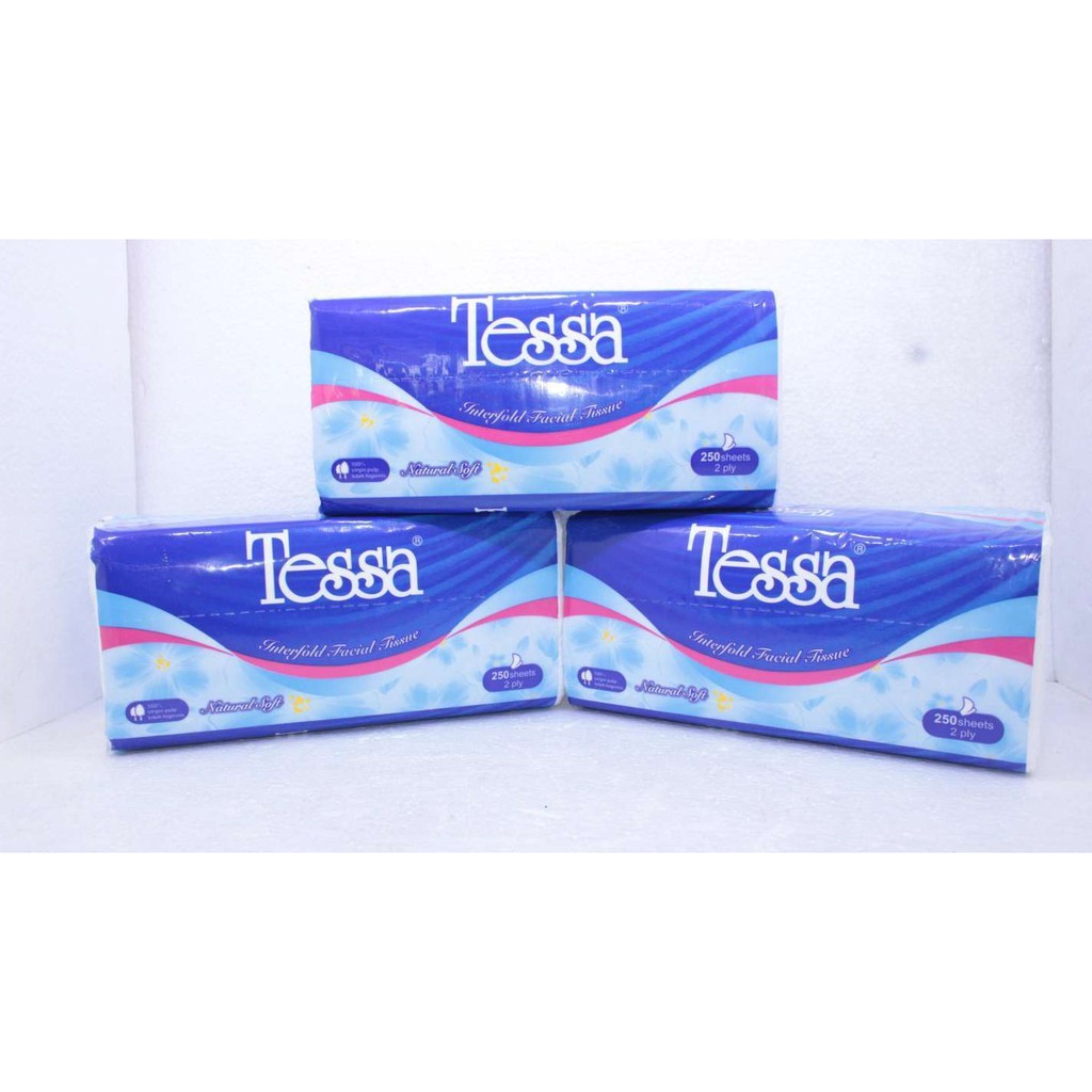 Jual [ 1 PACK ] Tisu Wajah TESSA 250 lembar 2ply Natural Soft | Facial ...