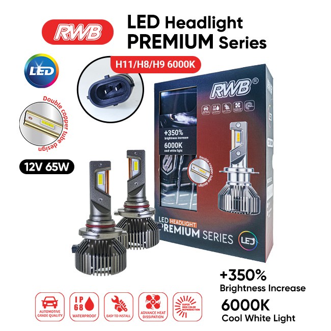 Jual LAMPU LED MOBIL HEADLIGHT RWB PREMIUM H4 H11 H8 H9 HB3 HB4 6000K ...