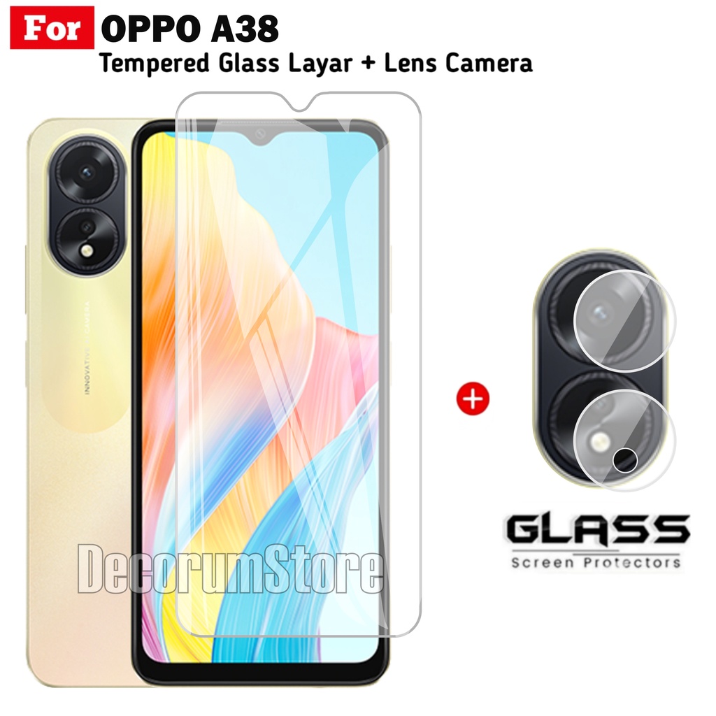 Jual Tempered Glass OPPO A38 A98 Layar Free Camera Belakang Handphone Clear | Shopee Indonesia