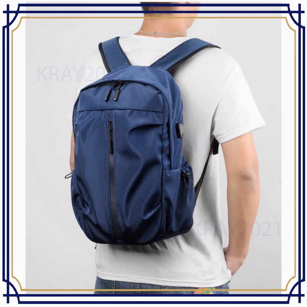 Jual Tas Ransel Laptop Oxford Simple Desain USB Port Charging BG569 ...