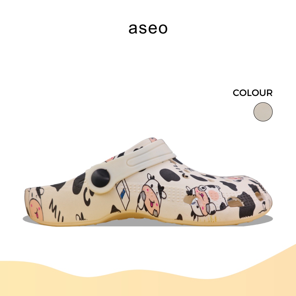 Jual Aseo Sandal Wanita Baim Clog Cowmilk Terbaru Slip on Tinggi Karet ...