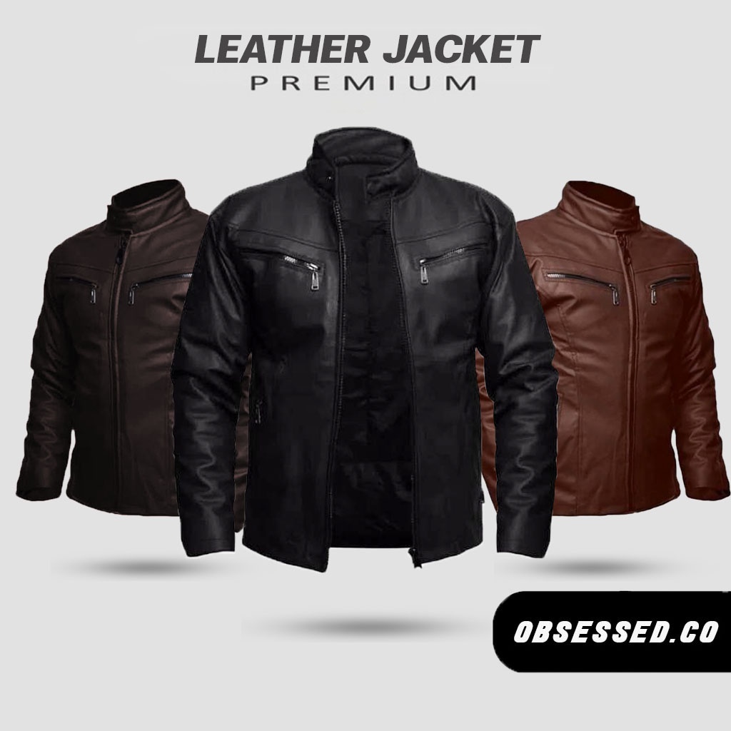 Jual Jaket Kulit Motor Pria Anti Air dan Angin Model Racing / Jaket ...