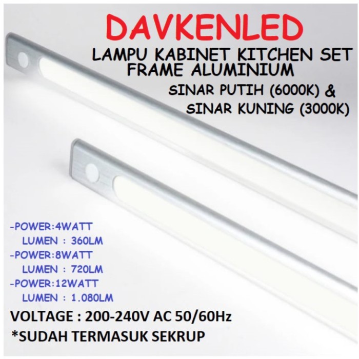 Jual LAMPU KABINET KITCHEN SET LED 4WATT/8WATT/12WATT/ WHITE/WARM WHITE ...
