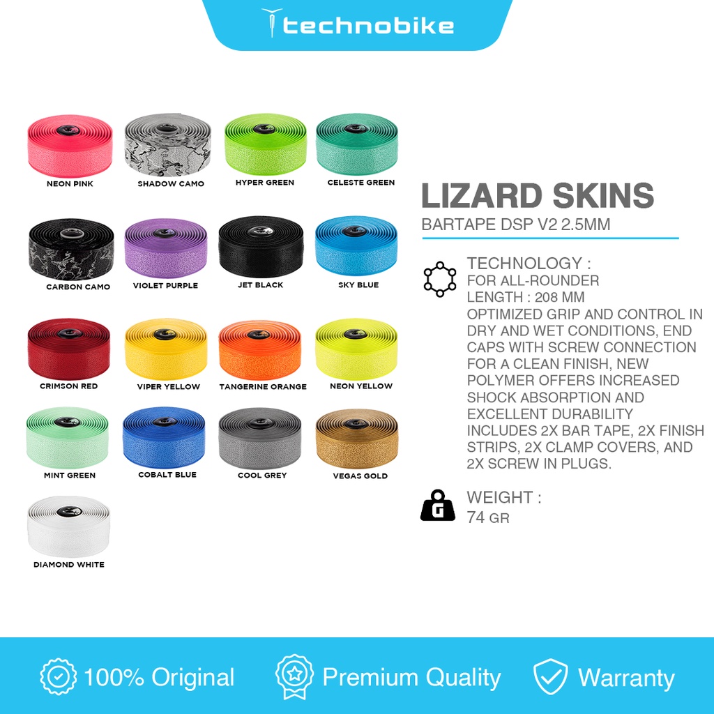 Jual Bartape Lizard Skin DSP Bar Tape V2 2.5MM Hand Grip Sepeda ...