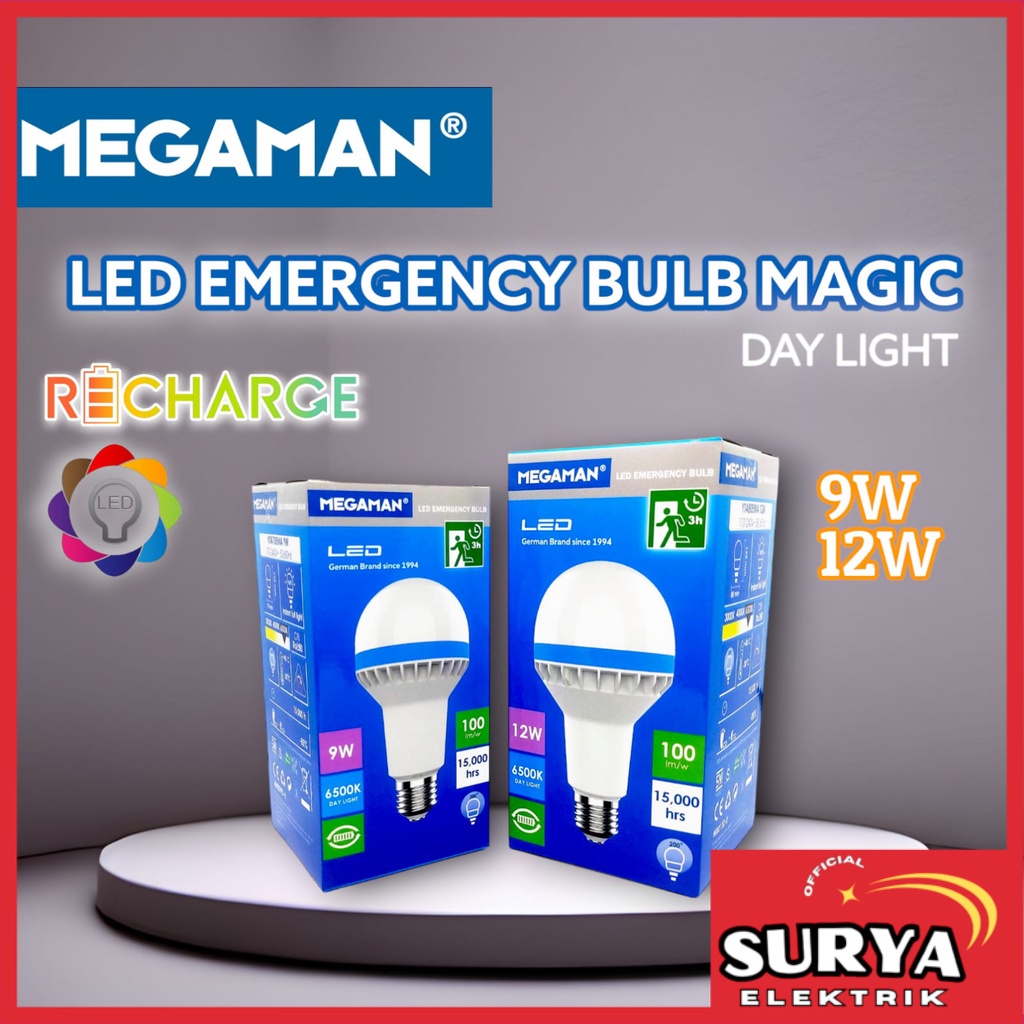 Jual Bohlam Lampu Emergency MEGAMAN MAGIC LED A Bulb Emergency Bulb 9 / ...
