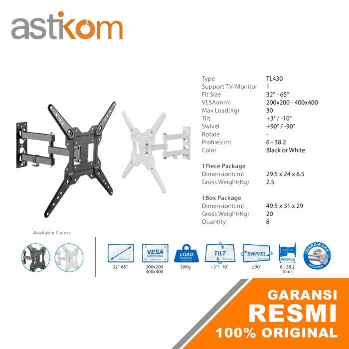 Jual Bracket Oximus TL430 32-65 inch TV Wallmount | Shopee Indonesia
