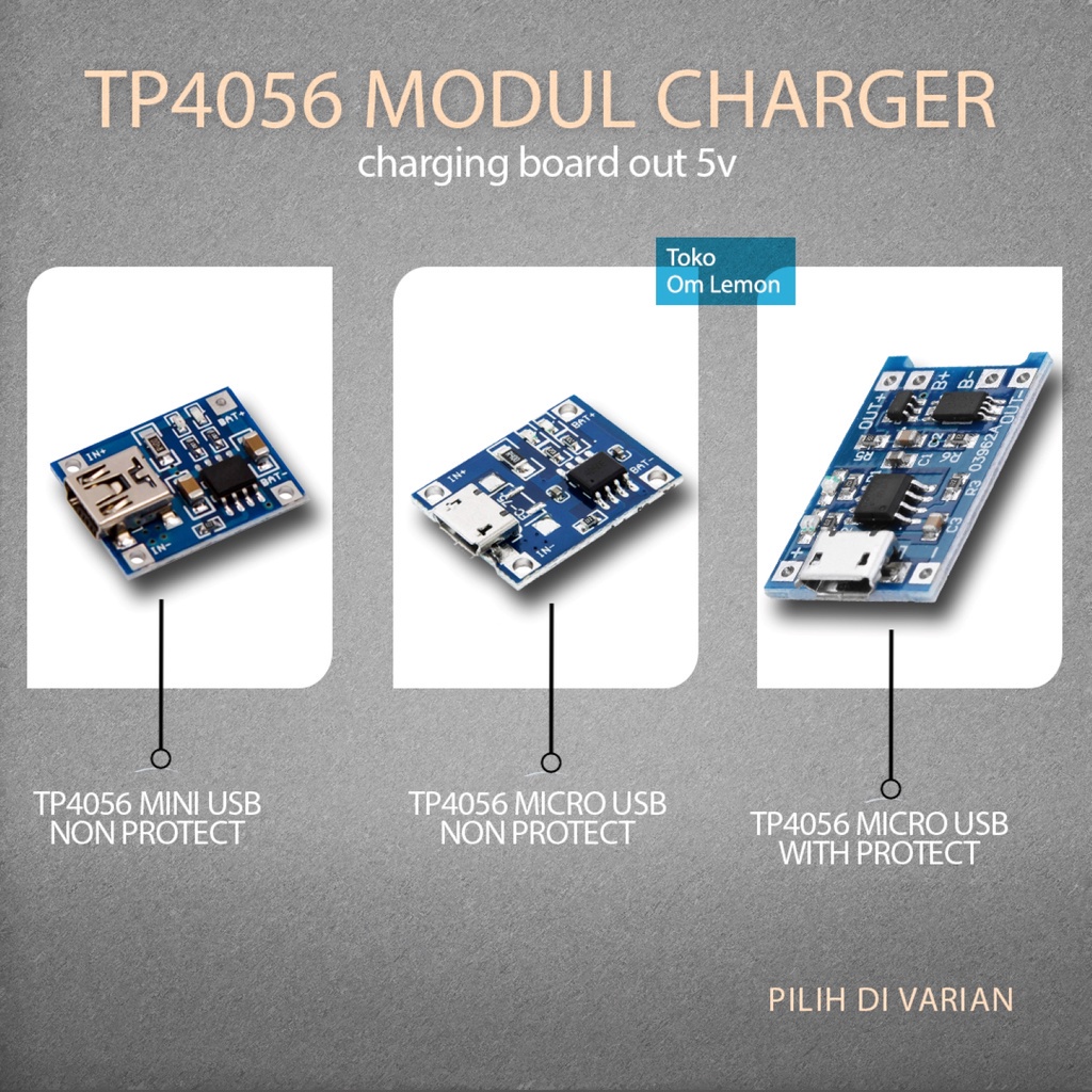 Jual SA TP4056 Lithium Battery Charging Output 5V 1A Micro MINI USB ...