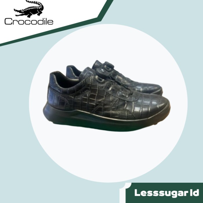 Jual Sepatu CROCODILE Original Kulit Asli Model Fitgo Warna Hitam CR ...