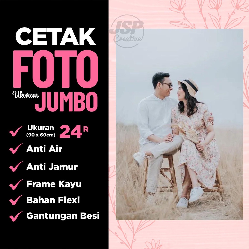 Jual CETAK FOTO JUMBO 24rs + Frame kayu | Shopee Indonesia
