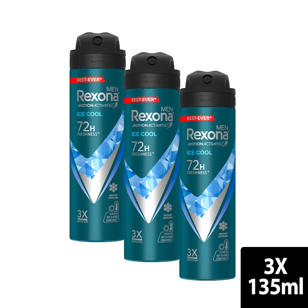 Jual Rexona Men Deodorant Body Spray Antiperspirant Ice Cool 135 ml Triplepack | Shopee Indonesia