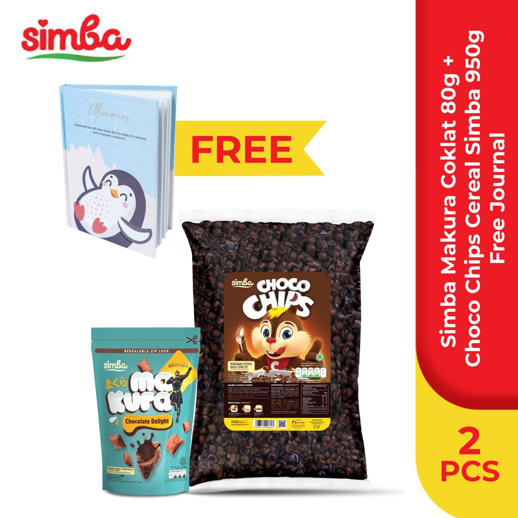 Jual Simba Makura Coklat 80gr + Choco Chips Cereal Simba 950Gr Free Journal | Shopee Indonesia
