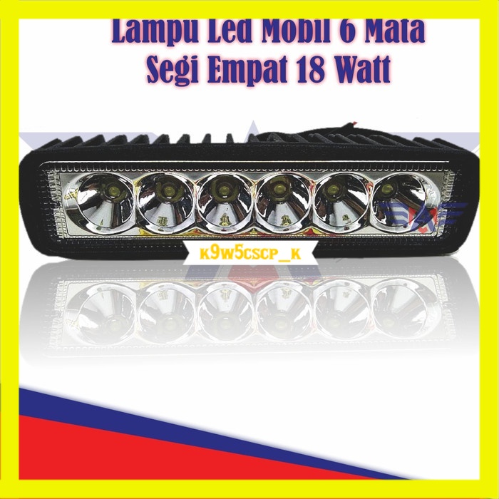 Jual Lampu Led Mobil 6 Mata Segi Empat 18 Watt | Shopee Indonesia